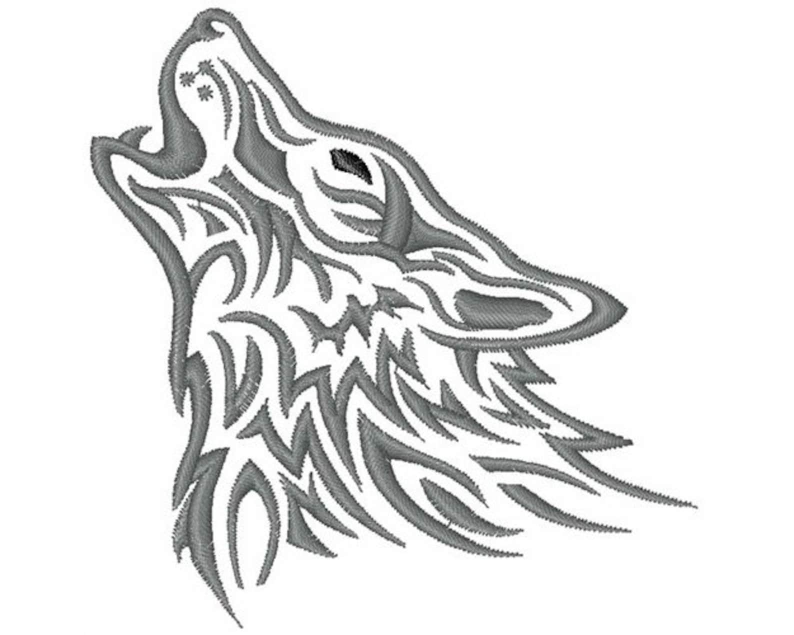 Howling Wolf Machine Embroidery Design - Etsy