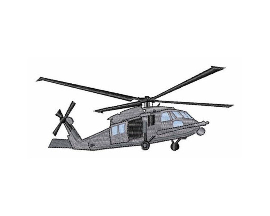 Black Hawk Helicopter Machine Embroidery Design - Etsy