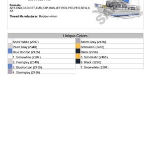 Chb Diesel Trawler Boat - Machine Embroidery Design - Etsy