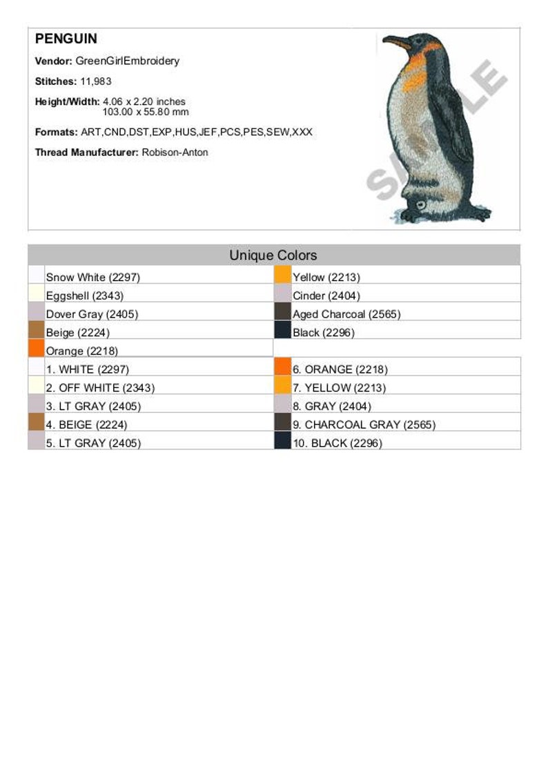 Penguin Machine Embroidery Design - Etsy