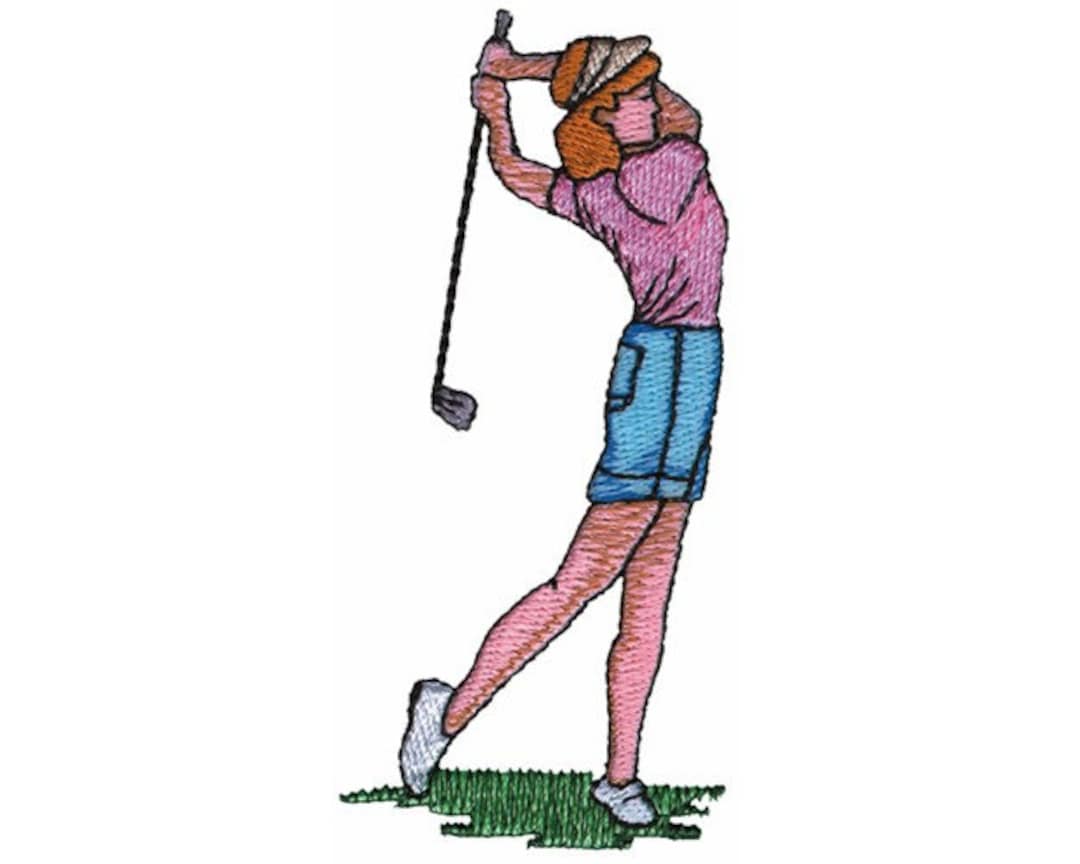 Golfer - Machine Embroidery Design - Etsy