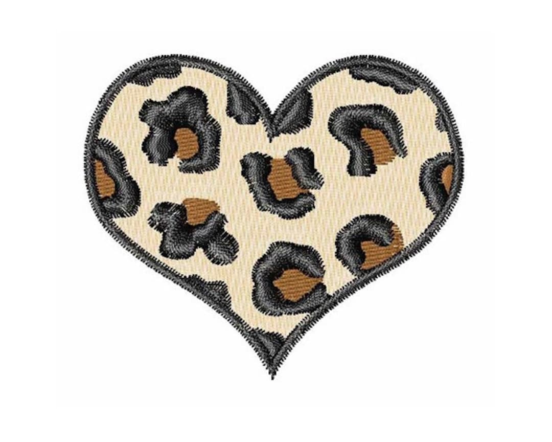 Leopard Heart - Machine Embroidery Design - Etsy