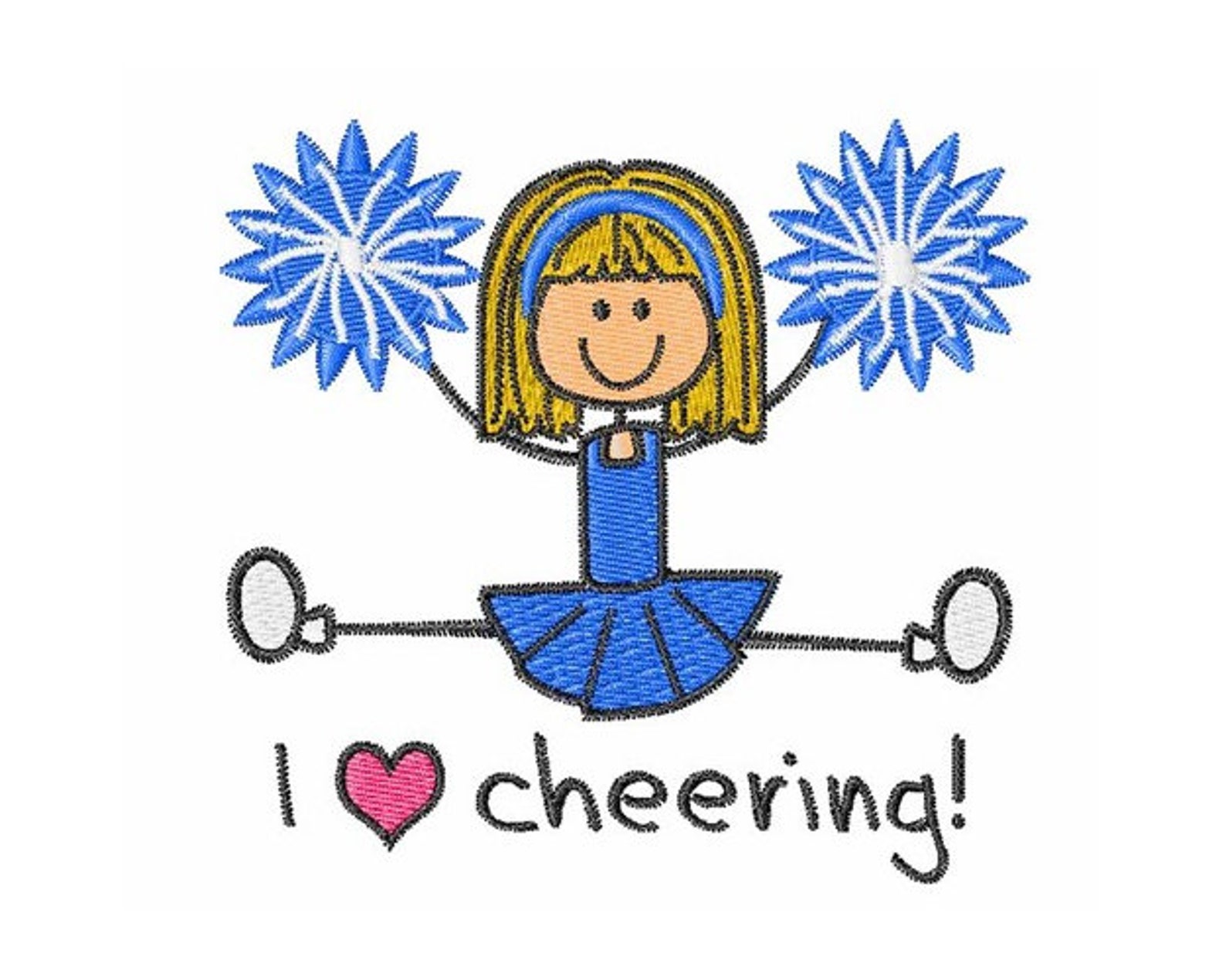 I Love Cheering Machine Embroidery Design - Etsy