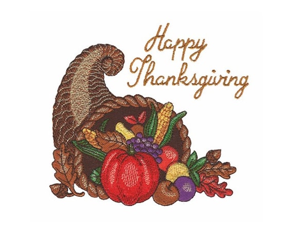 Happy Thanksgiving Machine Embroidery Design - Etsy