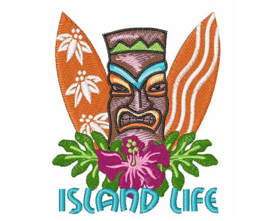 Island Life Machine Embroidery Design - Etsy