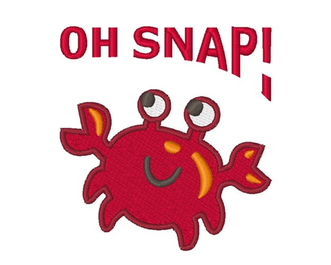 Crab Snap Machine Embroidery Design - Etsy