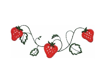 Strawberry Vine Border Embroidery Design - Etsy