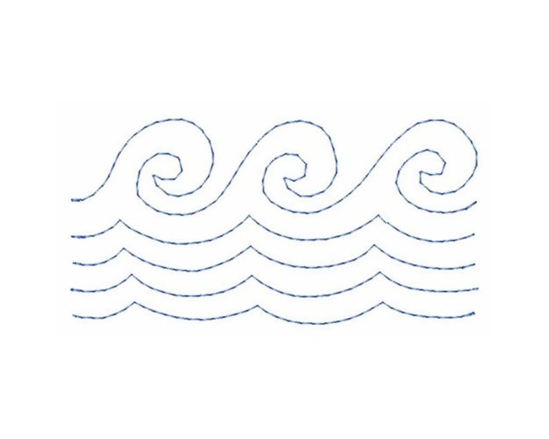 Water Waves Border Machine Embroidery Design - Etsy