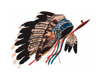 Indian Head Machine Embroidery Design - Etsy