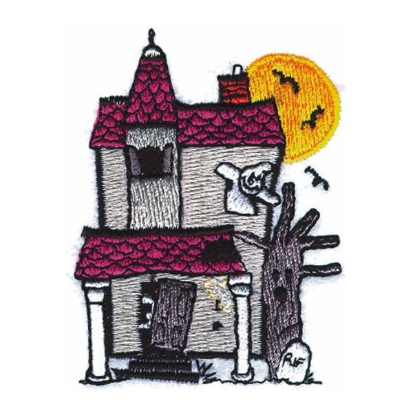 Haunted House Machine Embroidery Design - Etsy