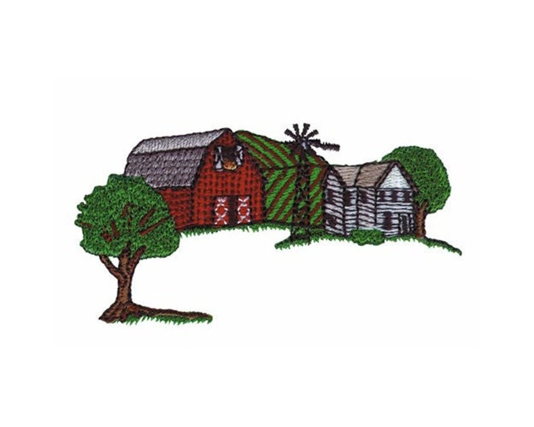 Farm Scene - Machine Embroidery Design - Etsy