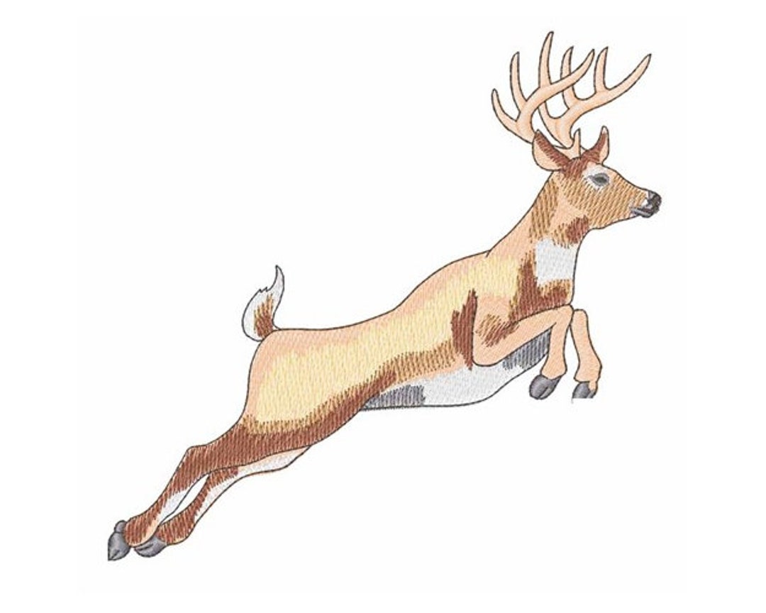 Leaping Deer - Machine Embroidery Design - Etsy