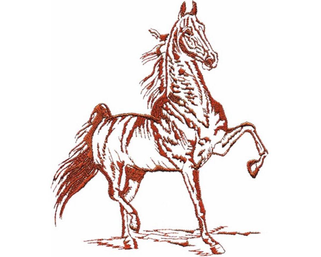 Prancing Horse Outline Machine Embroidery Design - Etsy