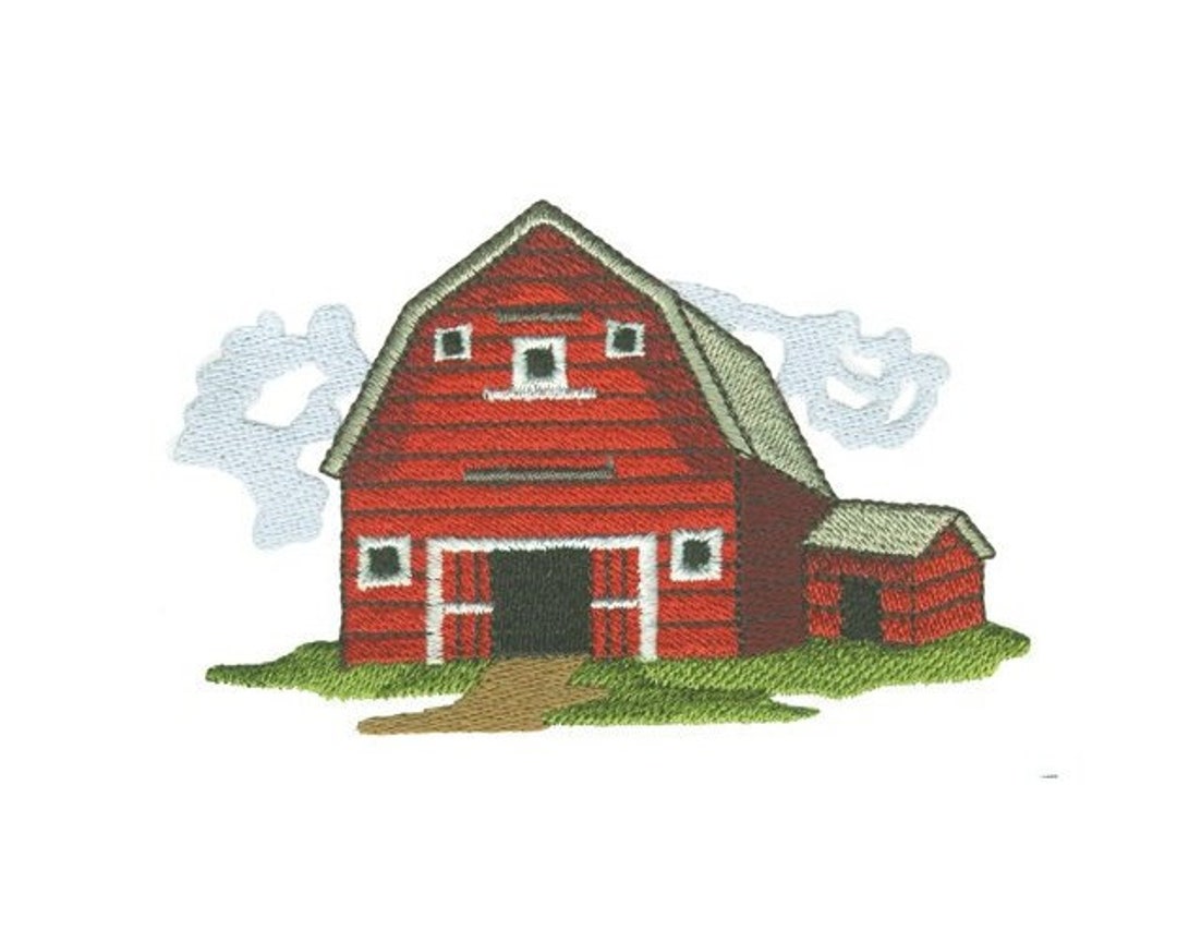 Red Barn - Machine Embroidery Design - Etsy