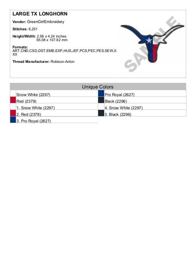 Large Tx Longhorn Machine Embroidery Design - Etsy