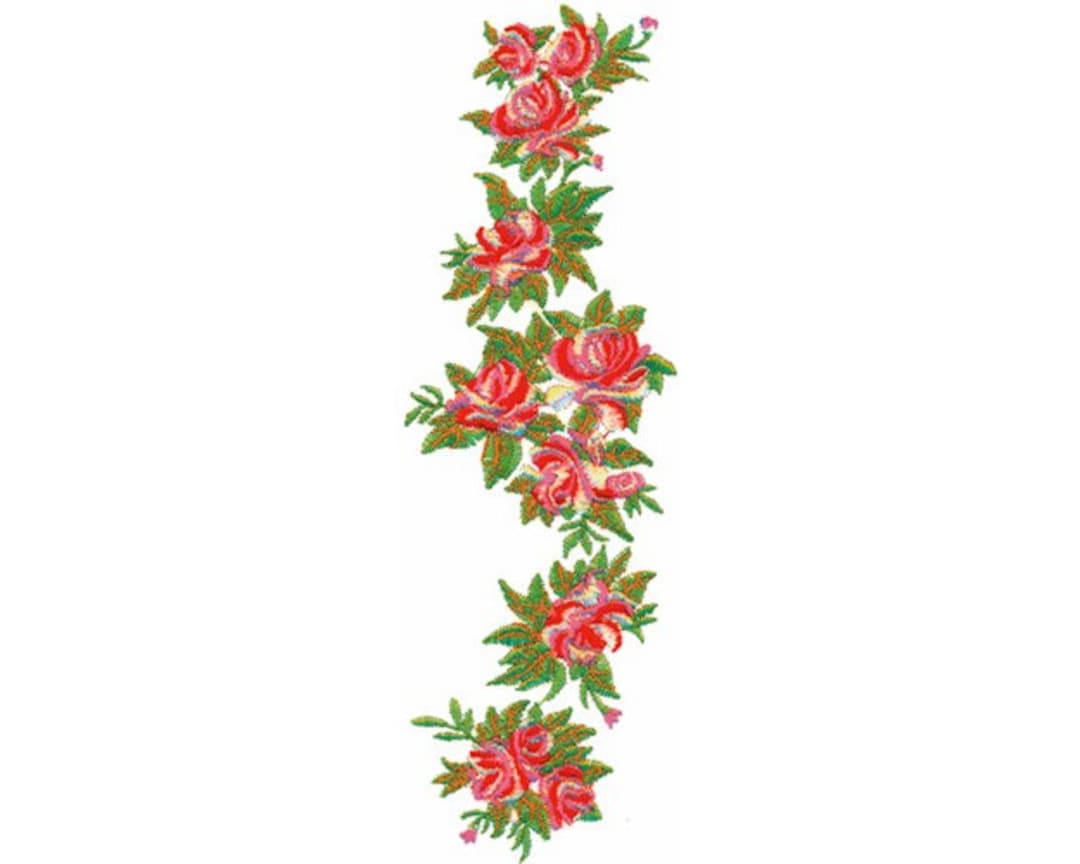 Rose Border Machine Embroidery Design - Etsy