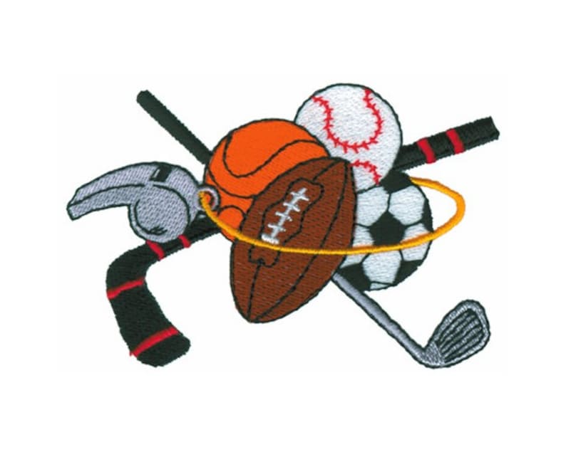 Sports Montage Machine Embroidery Design - Etsy