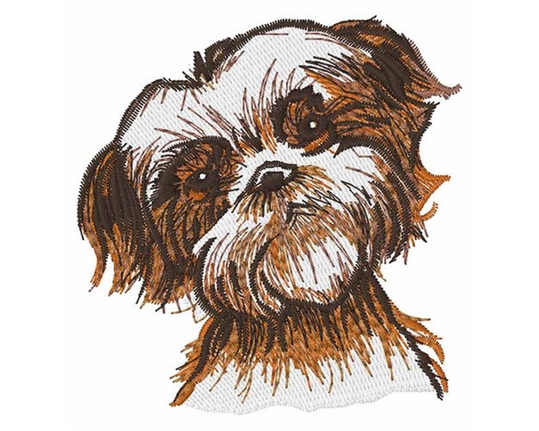 Shih Tzu Head - Machine Embroidery Design - Etsy