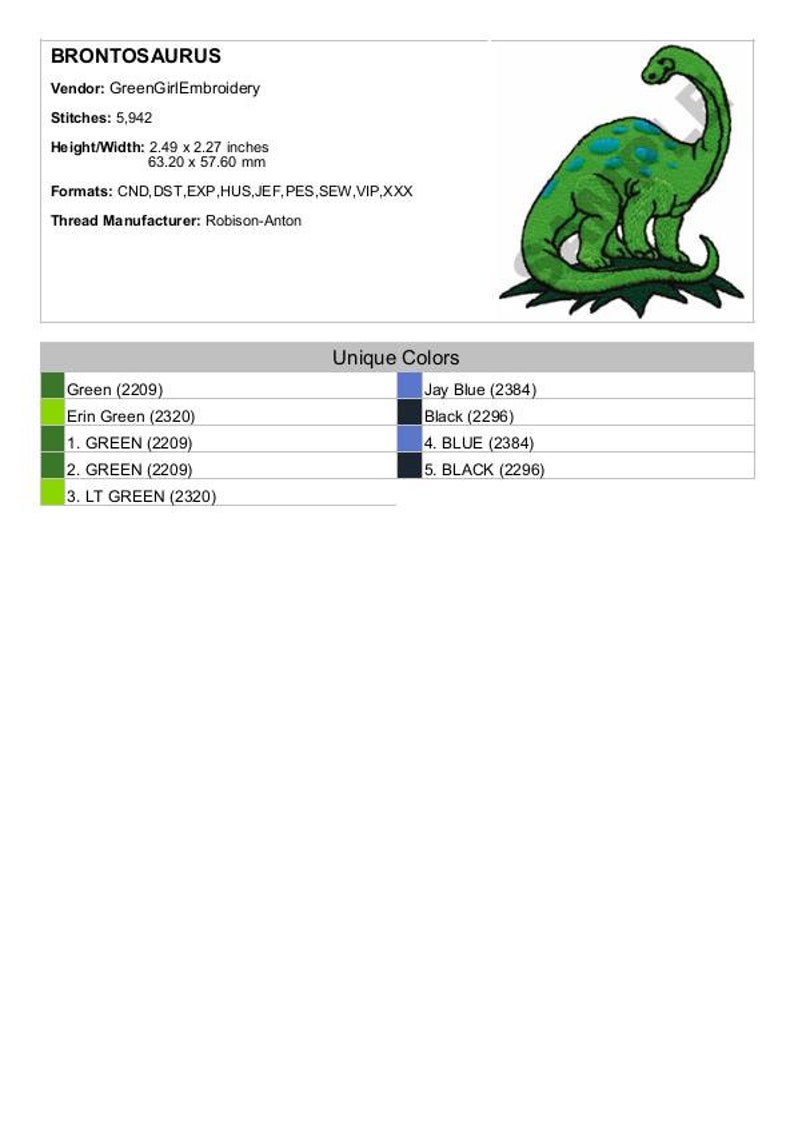 Brontosaurus - Machine Embroidery Design - Etsy