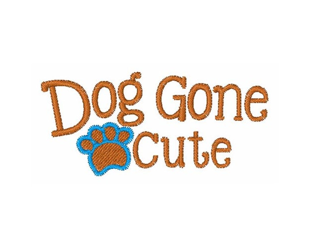 Dog Gone Cute Letters Machine Embroidery Design - Etsy