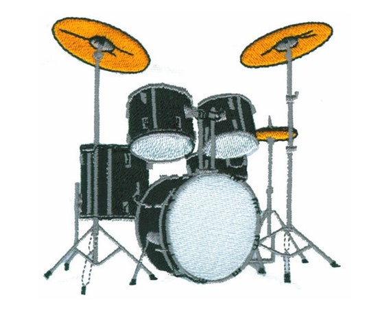 Drum Set Machine Embroidery Design - Etsy