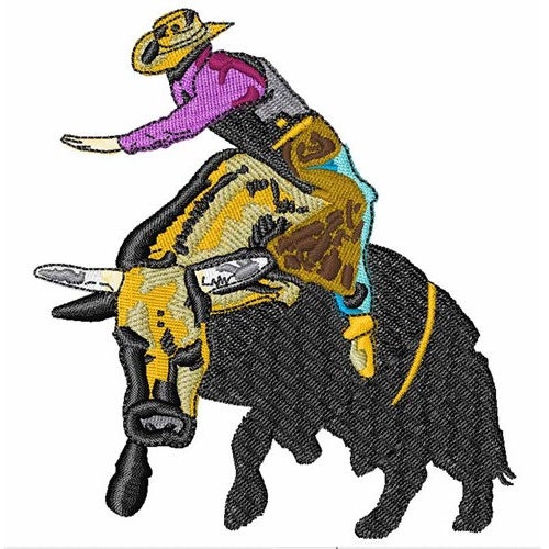 Large Bullrider Machine Embroidery Design - Etsy