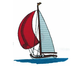 Sailboat - Machine Embroidery Design - Etsy