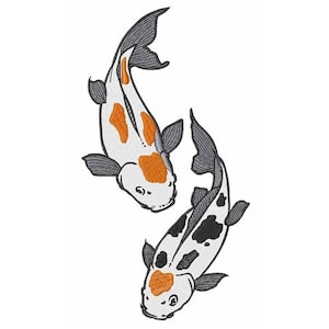 Japanese Koi - Machine Embroidery Design - Etsy