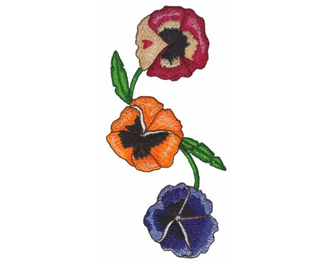 Pansies Machine Embroidery Design - Etsy