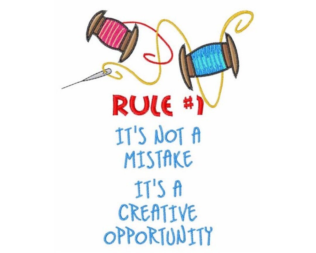 Rule Number One - Machine Embroidery Design - Etsy