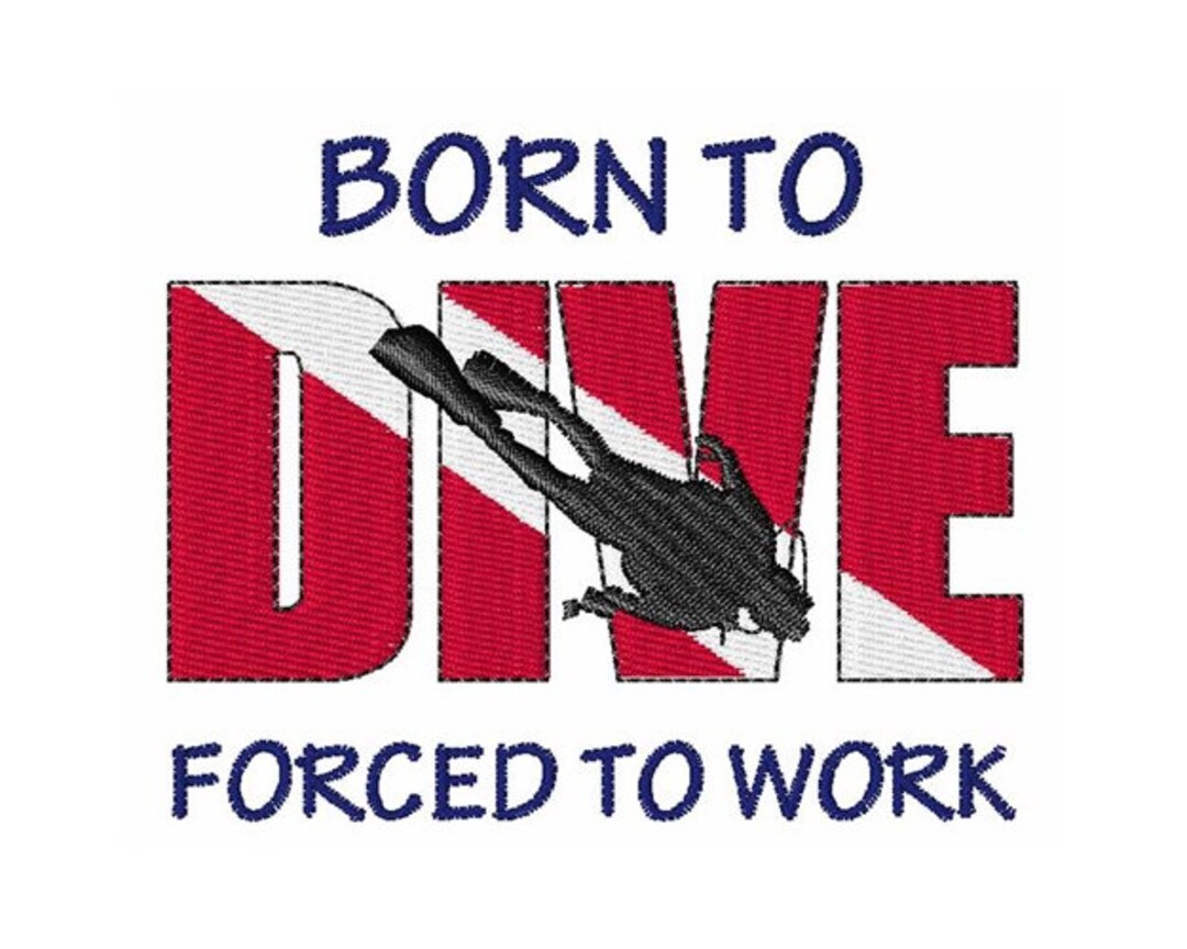 Born to Dive Machine Embroidery Design - Etsy