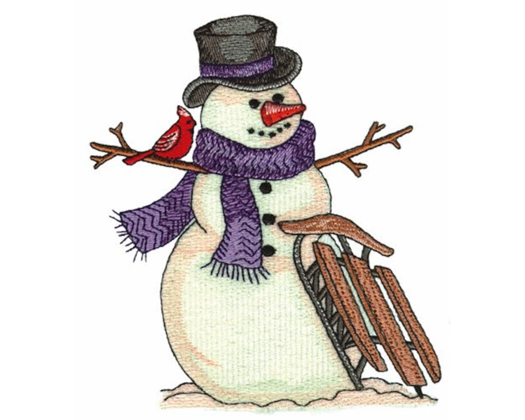 Snowman - Machine Embroidery Design - Etsy