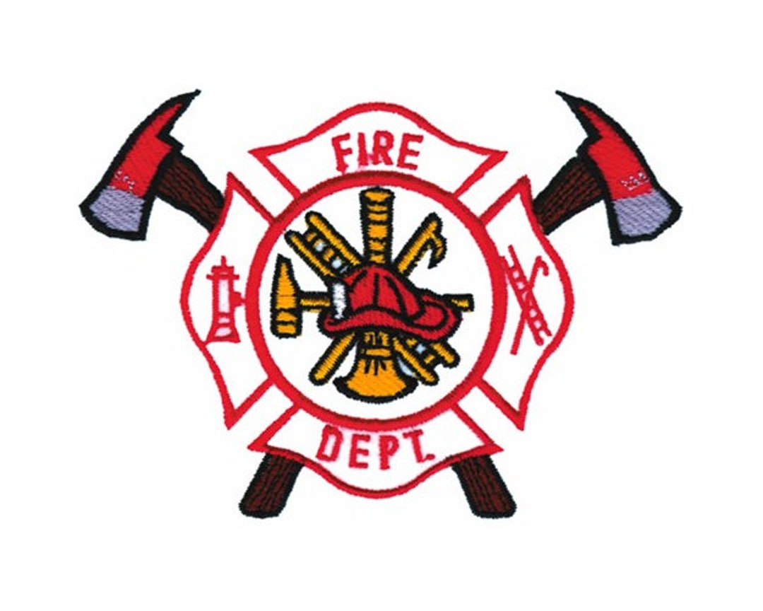 Fire Department Logo - Machine Embroidery Design - Etsy