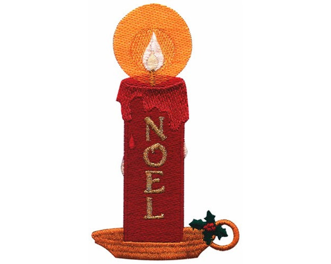 Noel Candle - Machine Embroidery Design - Etsy