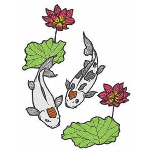 Japanese Koi Machine Embroidery Design - Etsy
