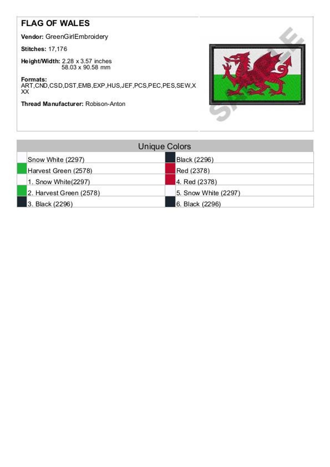 Flag of Wales Machine Embroidery Design - Etsy