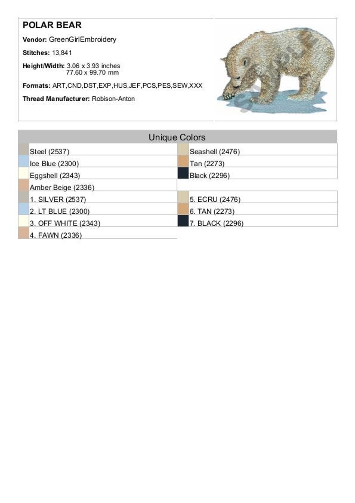 Polar Bear Machine Embroidery Design - Etsy