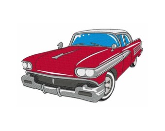 Classic Muscle Car Machine Embroidery Design - Etsy