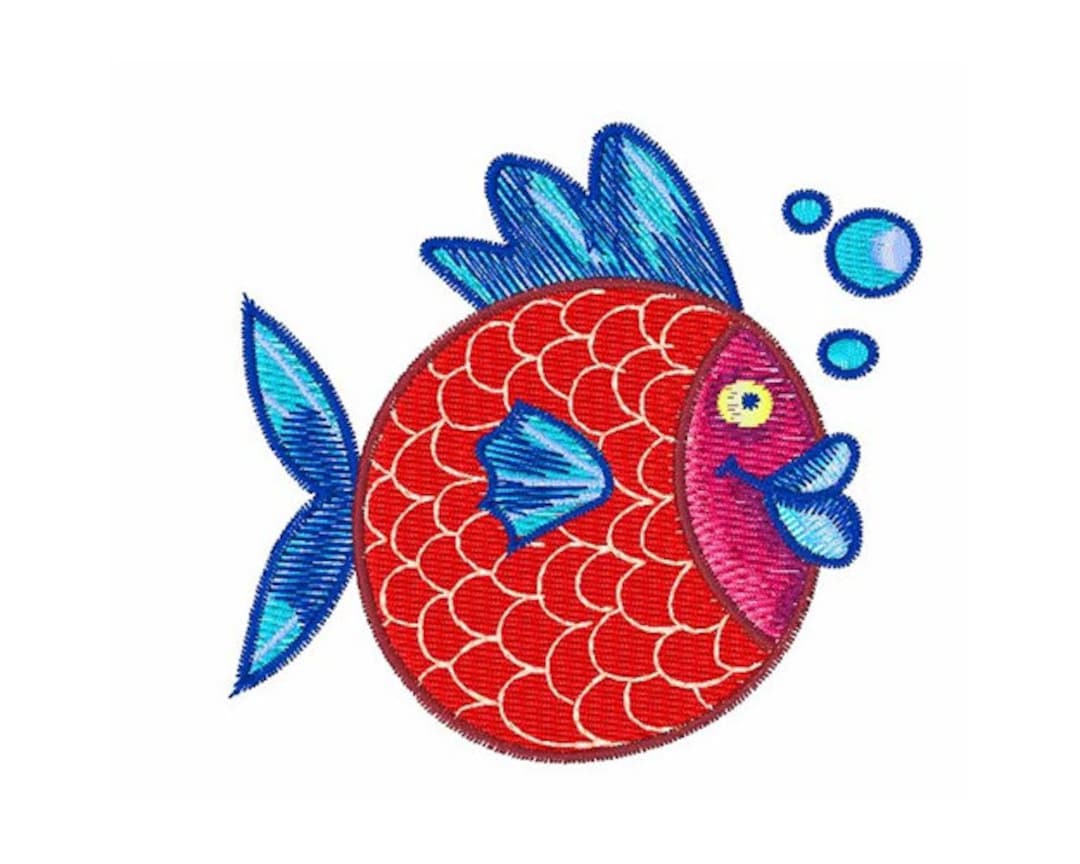 Colorful Fish Machine Embroidery Design - Etsy