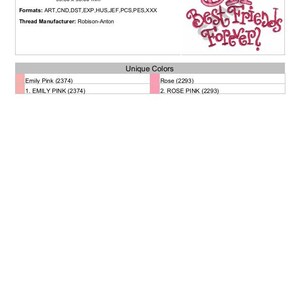 Best Friends Machine Embroidery Design - Etsy