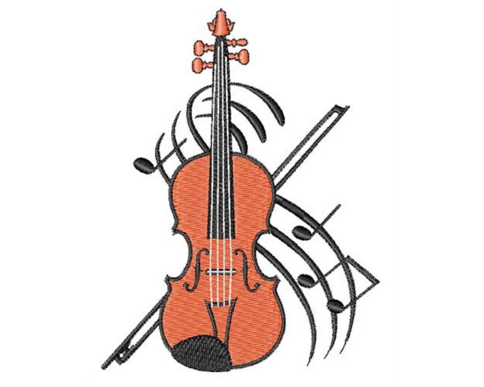 Violin and Music Machine Embroidery Design - Etsy