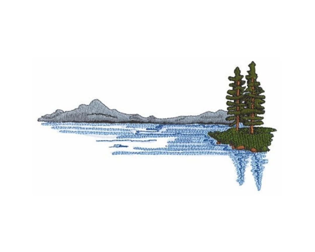 Lake Scene - Machine Embroidery Design - Etsy
