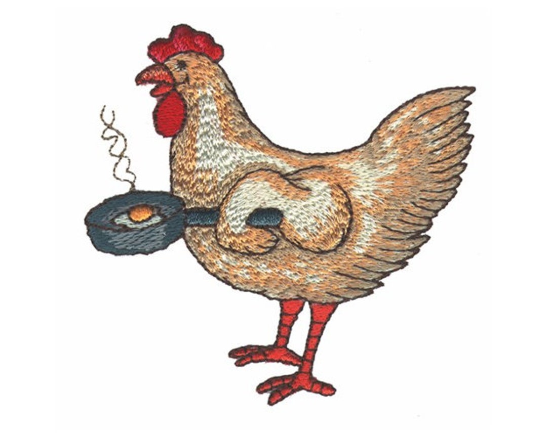 Chicken Frying Pan Wegg - Machine Embroidery Design - Etsy