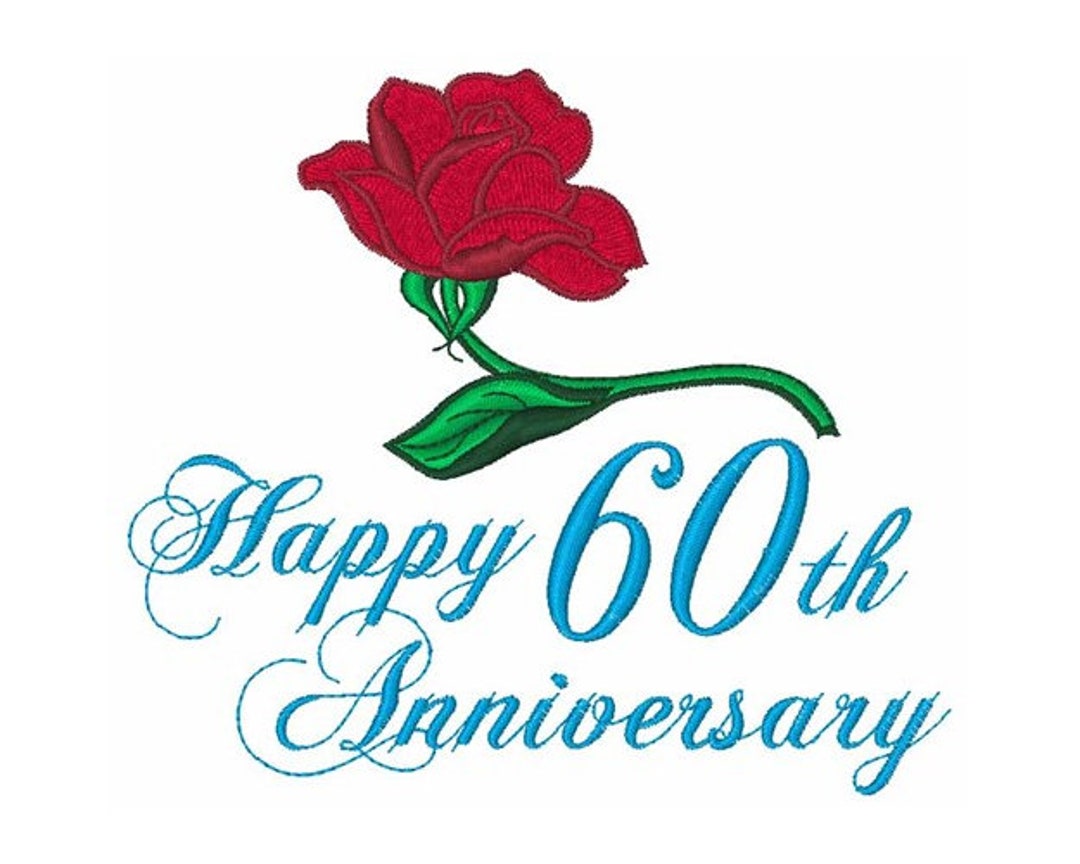 Anniversary 60th - Machine Embroidery Design - Etsy