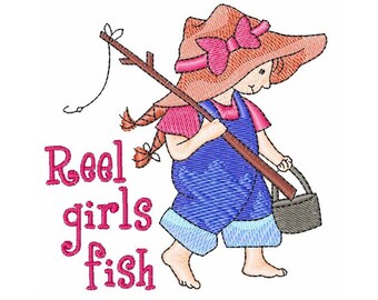 Reel Girls Fish Machine Embroidery Design, Real Girls Fish, Funny ...