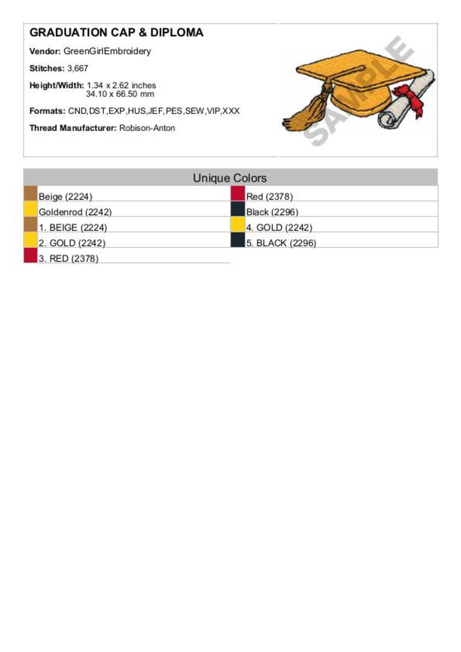 Graduation Cap & Diploma Machine Embroidery Design - Etsy