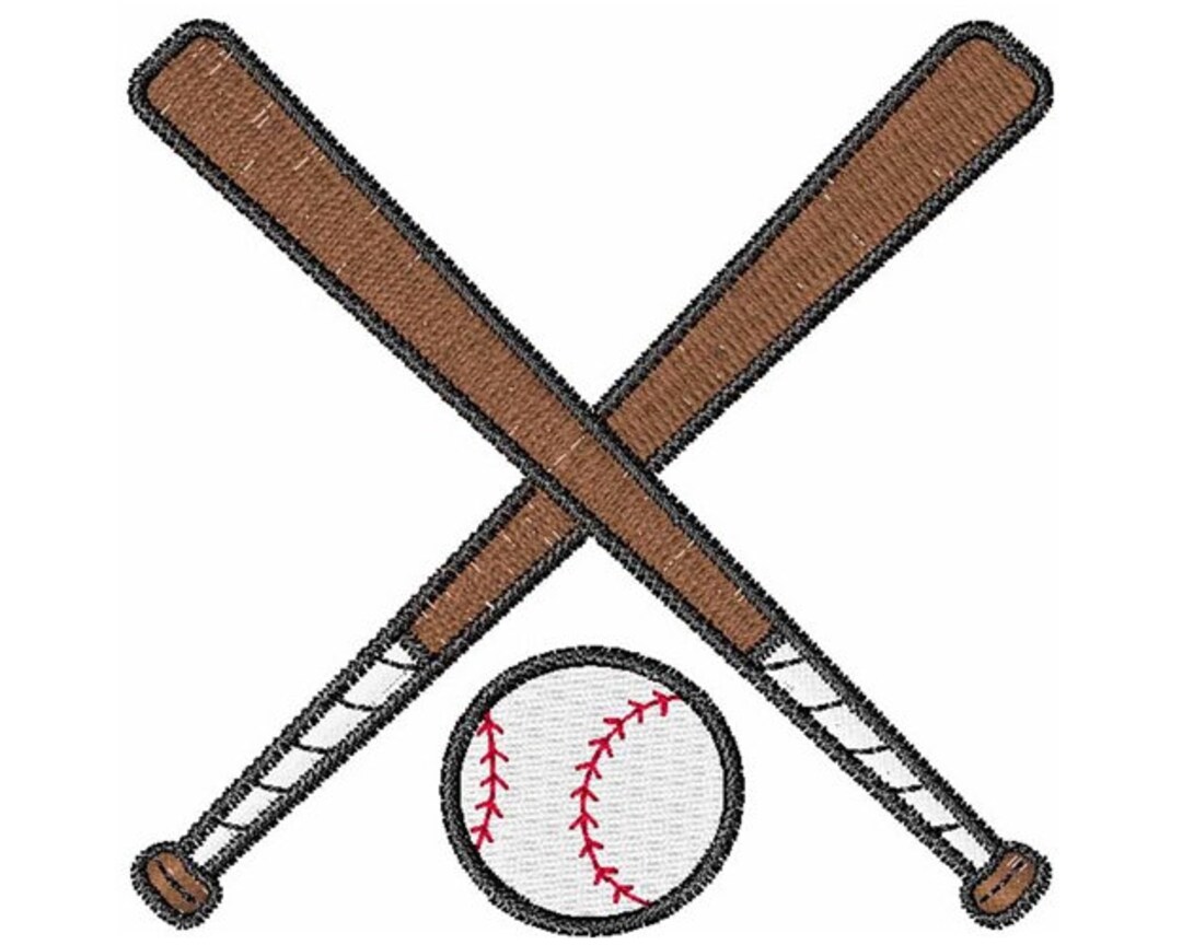 Crossed Baseball Bats and Ball - Machine Embroidery Design - Etsy