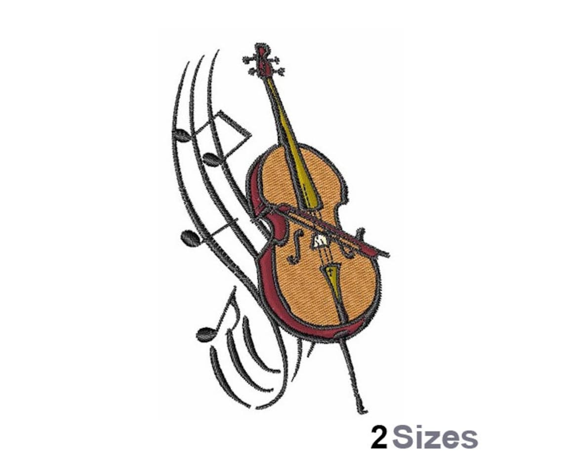 Cello and Music - Machine Embroidery Design - Etsy