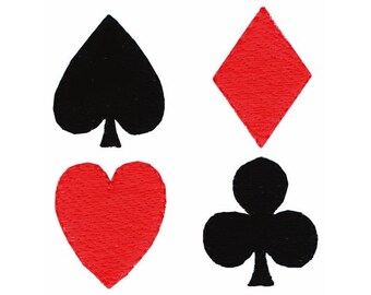 Playing Card Symbols Machine Embroidery Design, Poker Cards Embroidery ...