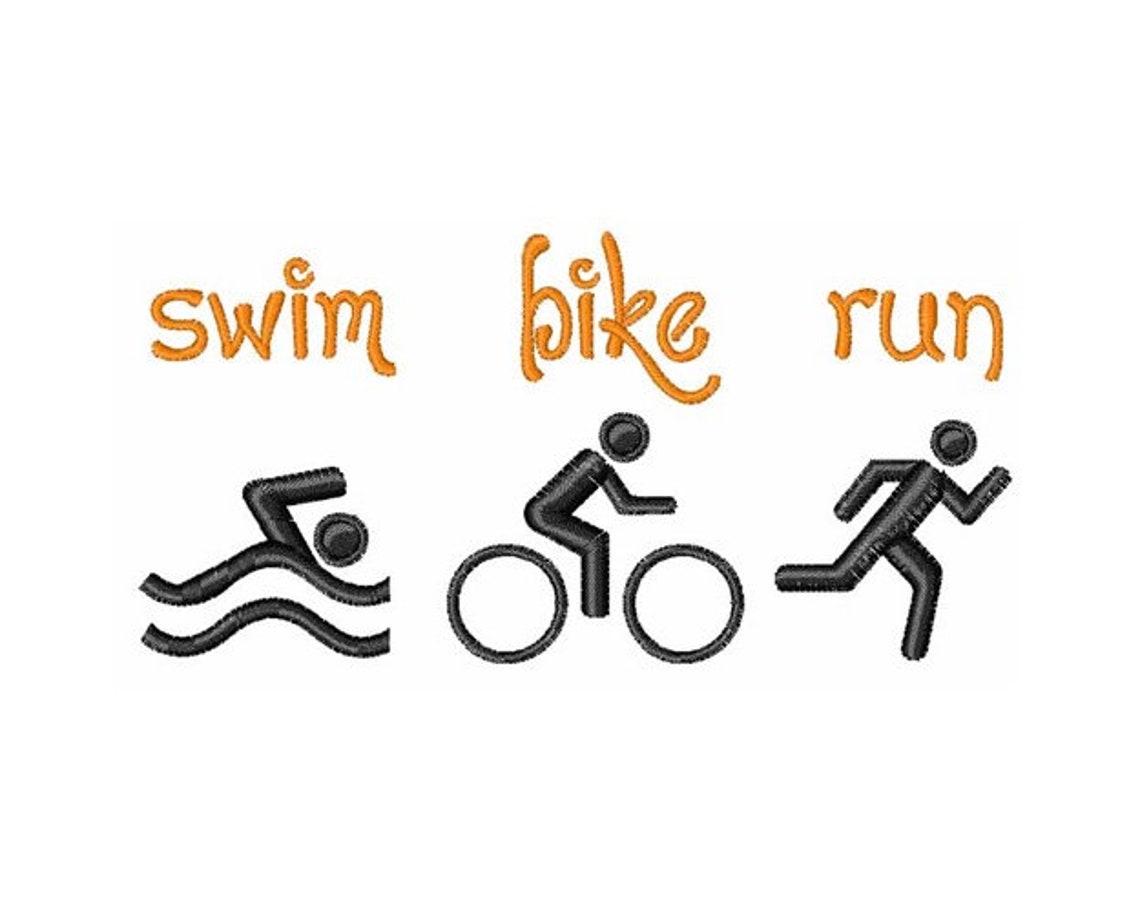 Swim Bike Run Machine Embroidery Design - Etsy